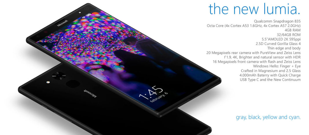 A concept imagines a new Lumia phone with Windows 10 Mobile NEON Update