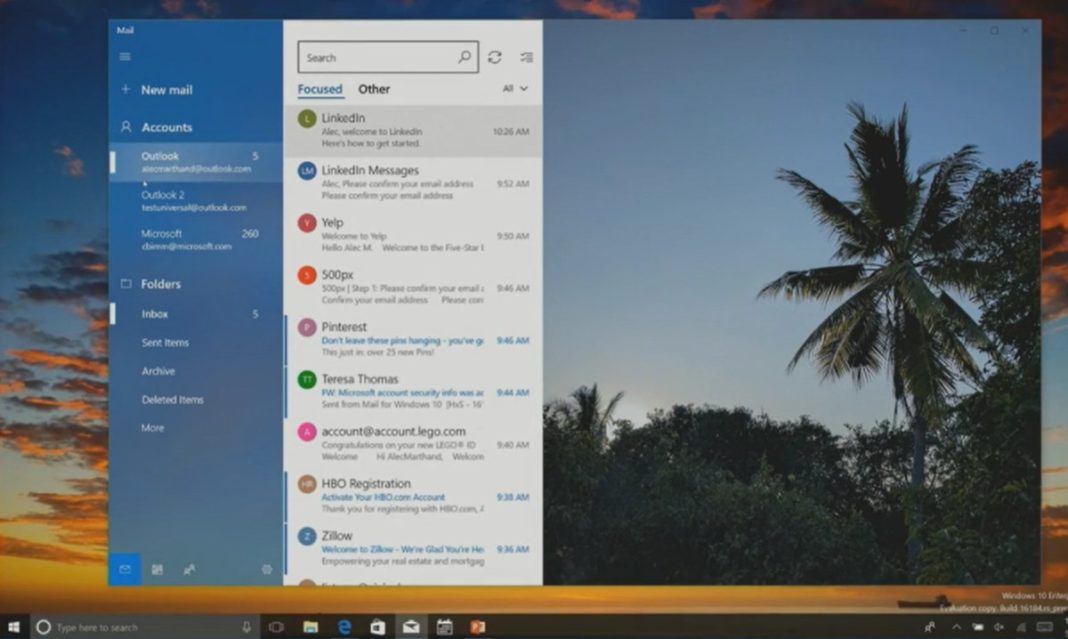 Here's the first look of Outlook Mail with Fluent Design