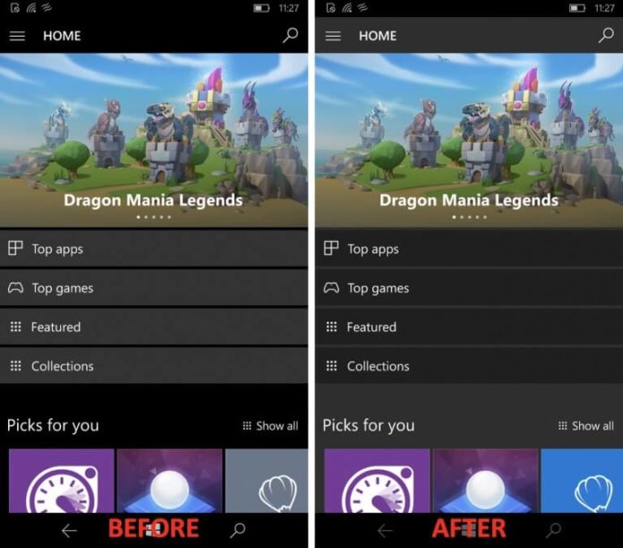 Windows Store updated on Windows 10 Mobile with UI improvements