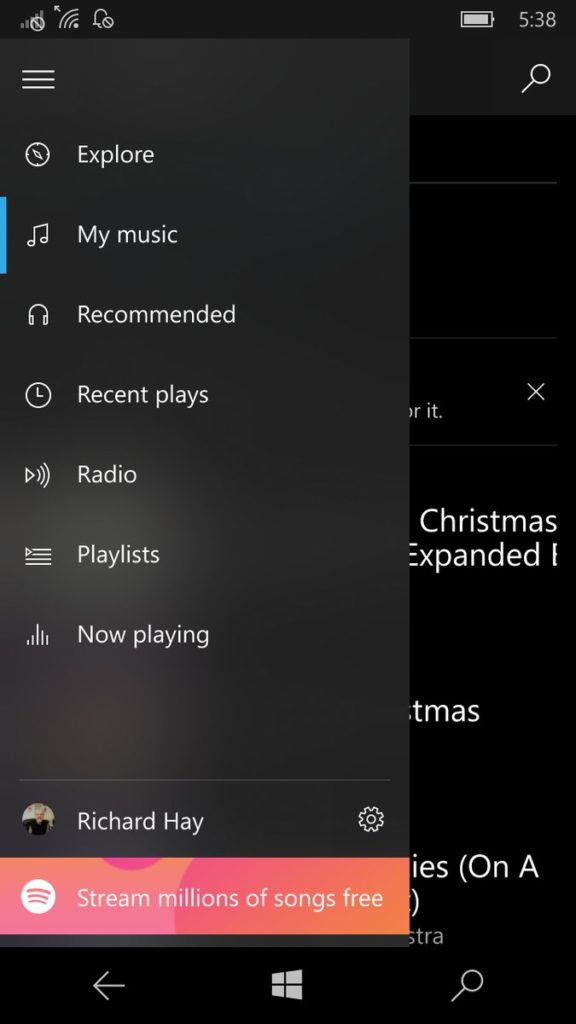 Groove Music updated for Windows 10 Mobile, now shows a reminder about ...