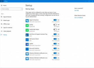Windows 10 Redstone 4 to move the startup apps control to the Settings app