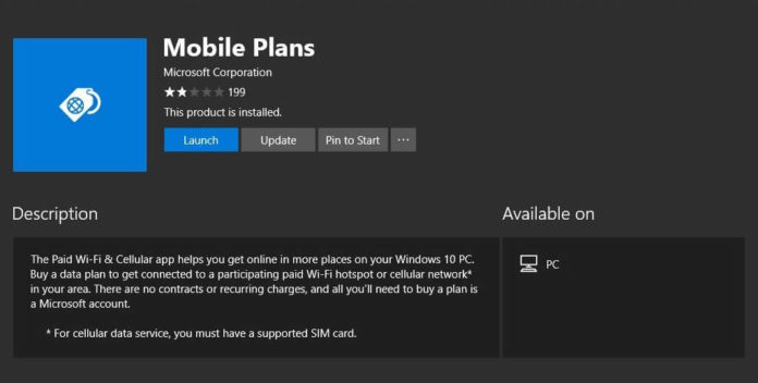 Microsoft rebrands Paid Wi-Fi & Cellular app to Mobile Plans in Windows 10
