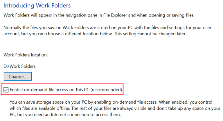 Microsoft announces Windows Work Folders on-demand file access feature
