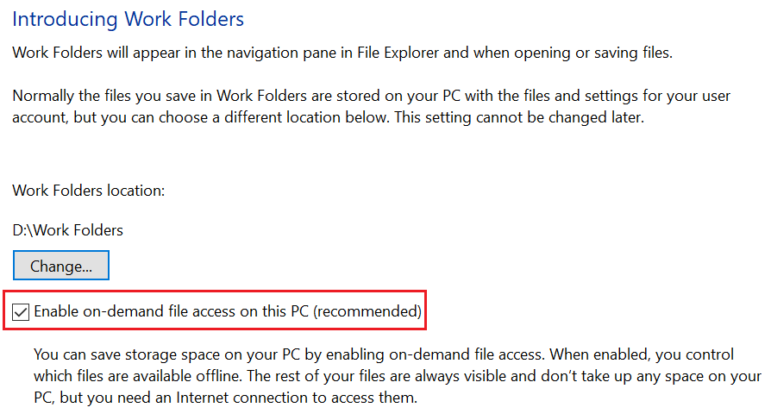 Microsoft announces Windows Work Folders on-demand file access feature