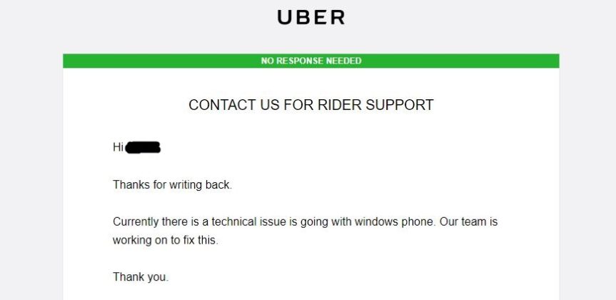 Uber is working on a fix for it's search error on the Windows 10 app