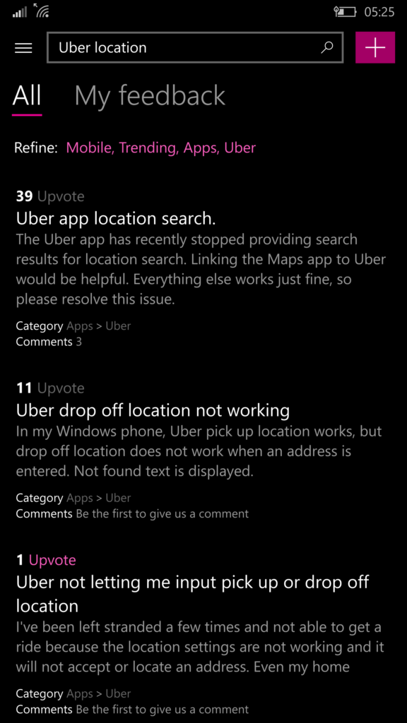 Uber is working on a fix for it's search error on the Windows 10 app