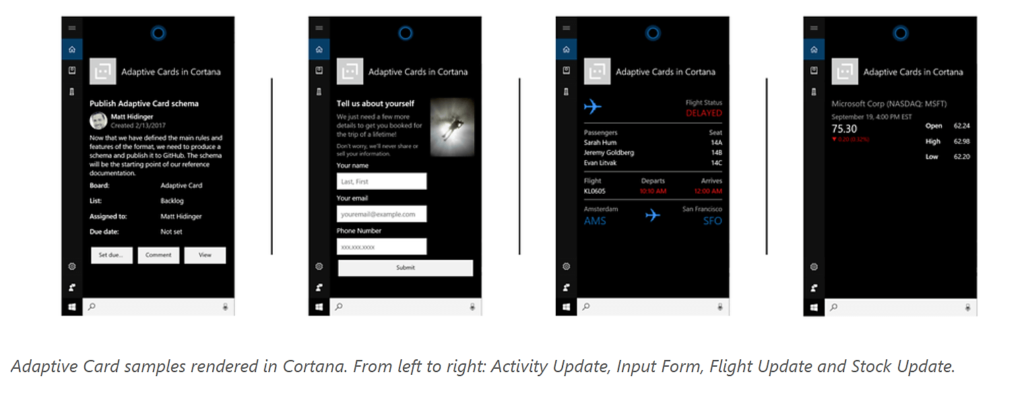 Cortana adds Adaptive Cards support to its skills set