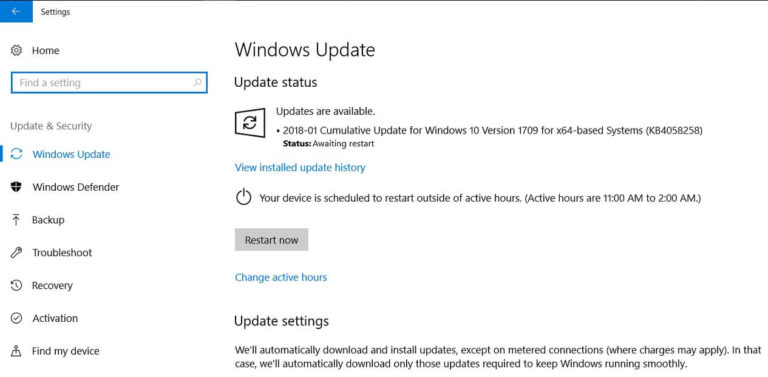 Windows 10 KB4058258 (16299.214) fails to install with error 0x80073715