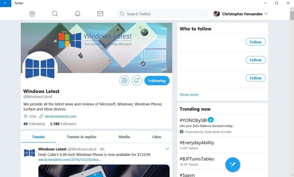 Twitter's PWA app for Windows 10 is getting a big update