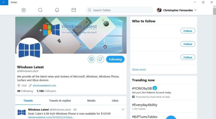 Twitter's PWA app for Windows 10 is getting a big update