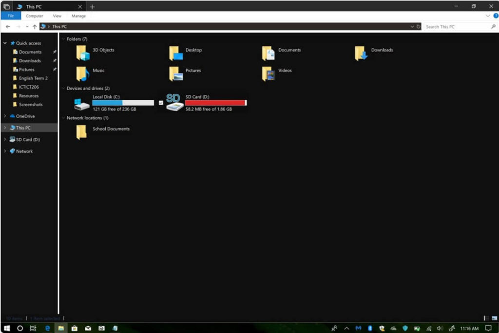 Windows 10's File Explorer gets a improved Dark Theme in new build