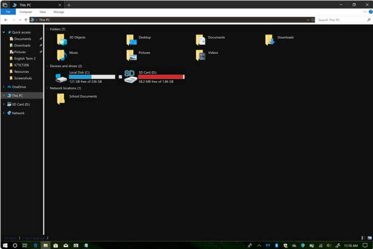 Windows 10's File Explorer gets a improved Dark Theme in new build