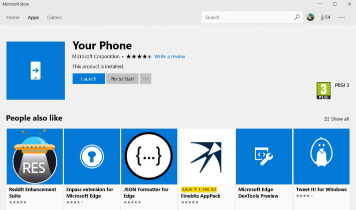 Microsoft’s Your Phone app shows up in the Windows 10's Store