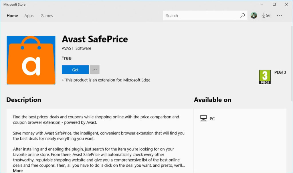Avast launches new price comparison extension for Windows 10's Edge