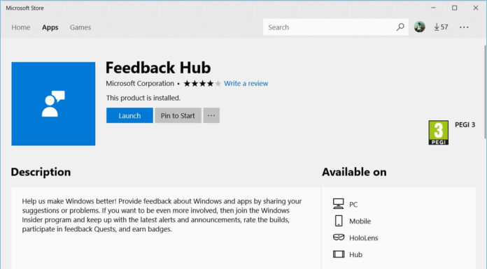 Windows 10 might ask Feedback for non Microsoft products