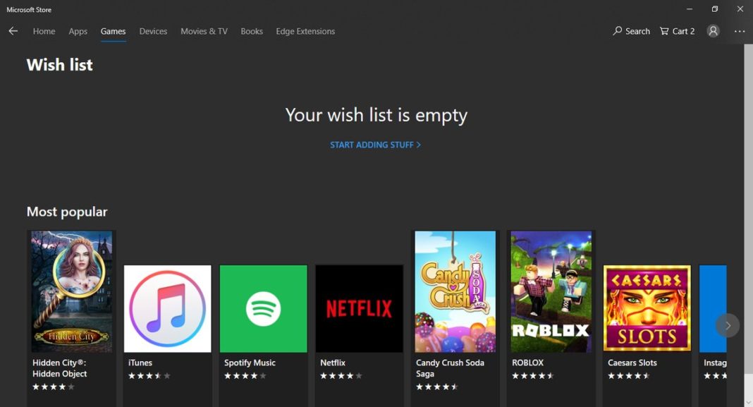 Microsoft Store to get Wish List, remote app installs and more on Windows 10