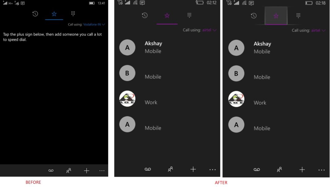 Microsoft Phone app on Windows 10 Mobile updated with new design changes