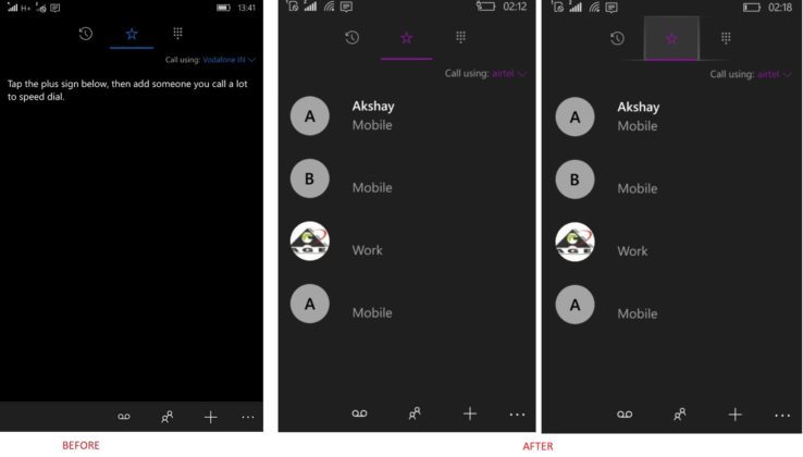 Microsoft Phone app on Windows 10 Mobile updated with new design changes