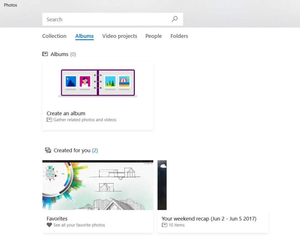 Windows 10's Photos app updated with a shortcut to Favorites feature