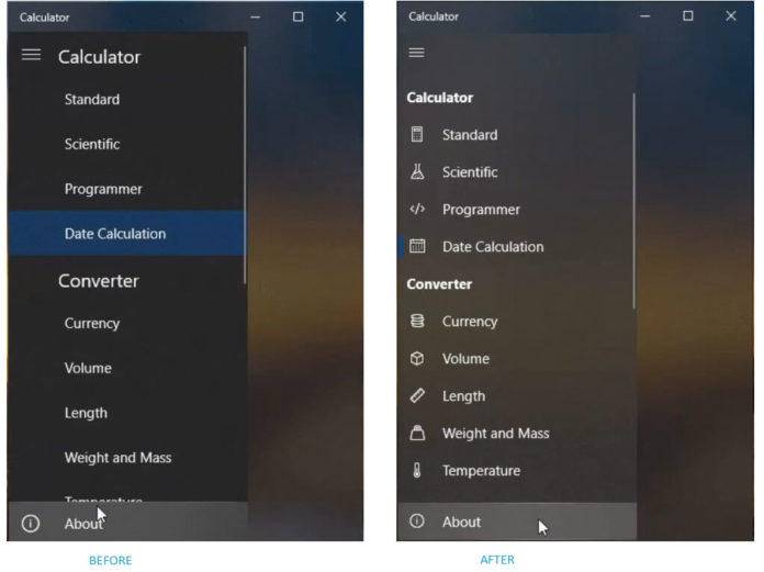 Windows 10 Calculator updated with UI changes for Insiders