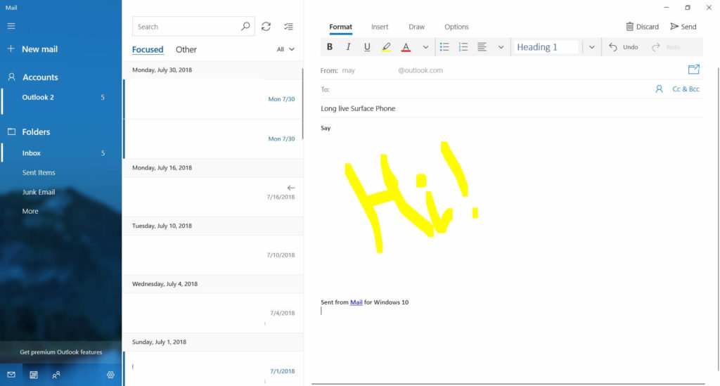 Windows 10 Mail app with drawing feature is now widely rolling out to ...