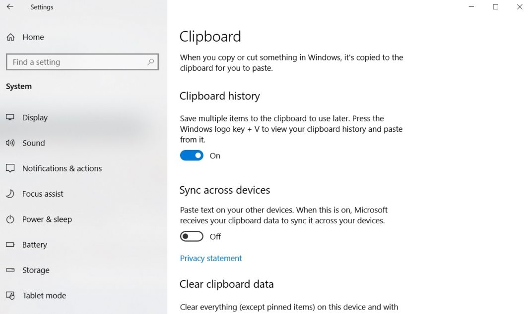 How the Cloud Clipboard feature works in Windows 10 October 2018 Update