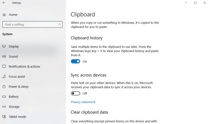 How the Cloud Clipboard feature works in Windows 10 October 2018 Update