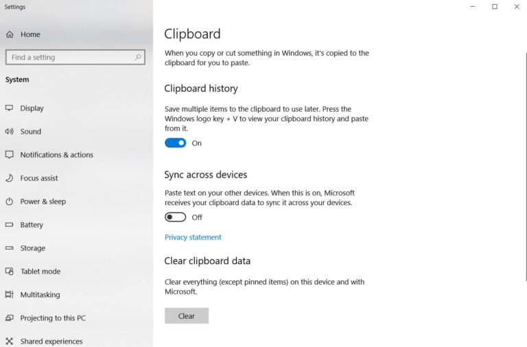 How the Cloud Clipboard feature works in Windows 10 October 2018 Update