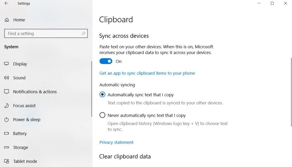 How the Cloud Clipboard feature works in Windows 10 October 2018 Update