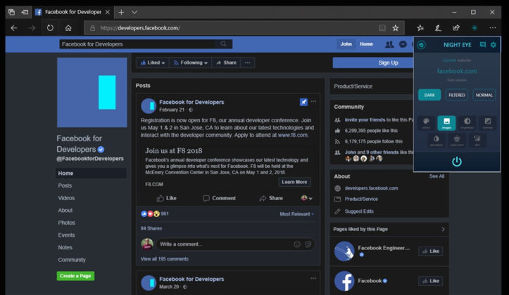 New extension for Windows 10 Edge browser brings dark theme to web pages