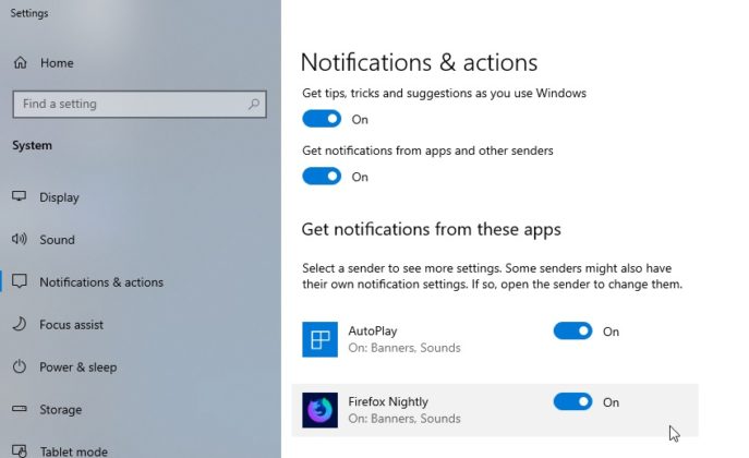 Firefox is getting support for Windows 10 native notifications