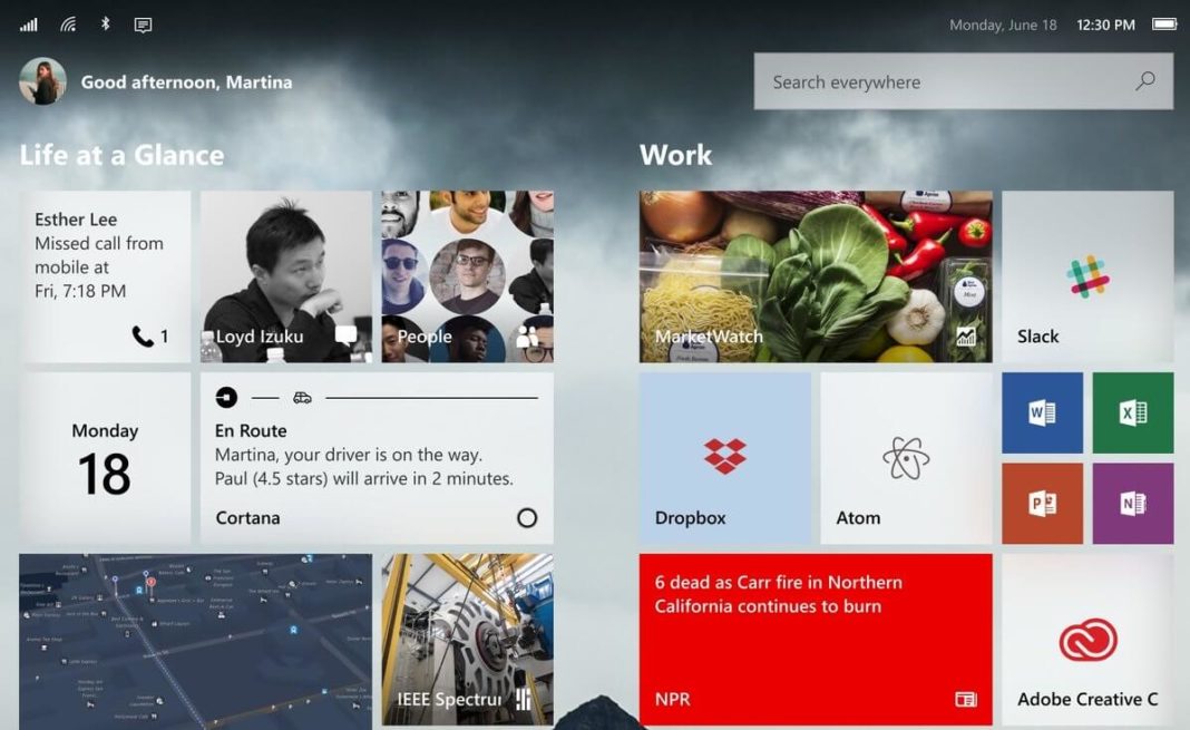 Fan concept shows off Windows 10's modular start screen interface
