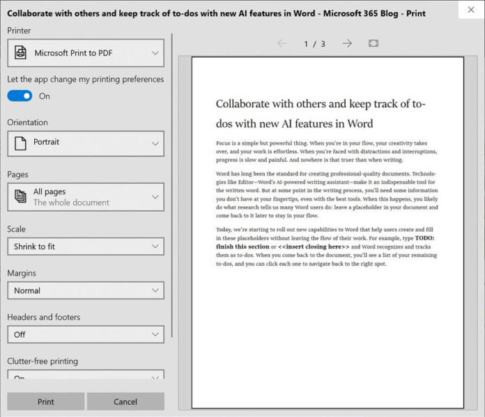 Windows 10 19H1 to improve screen snipping and printing experience