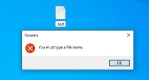 Windows 10 will allow you to create or rename extension only files easily