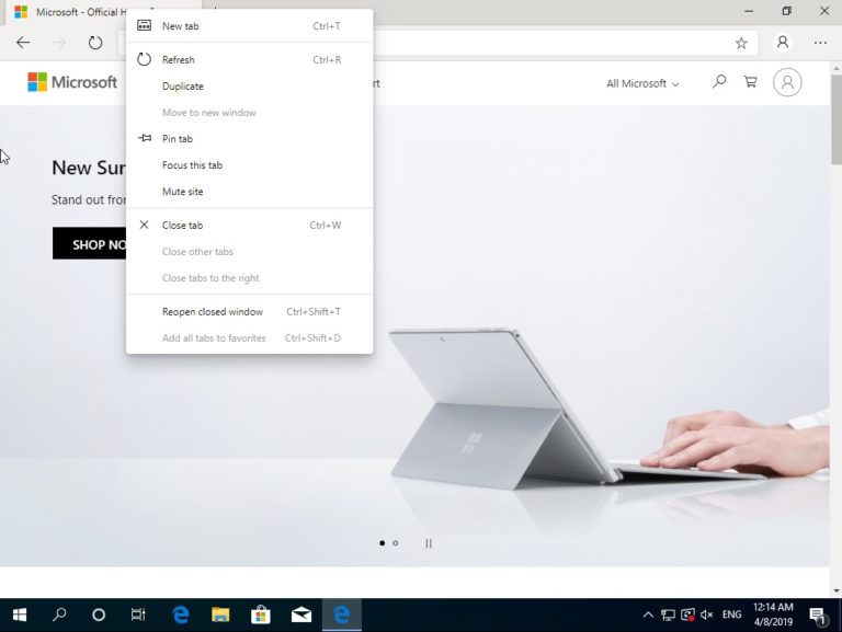 Microsoft Chromium Edge for Windows 10 has a Focus mode