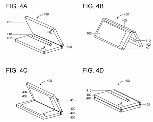 Microsoft's patent shows off dual-screen device with flexible stylus