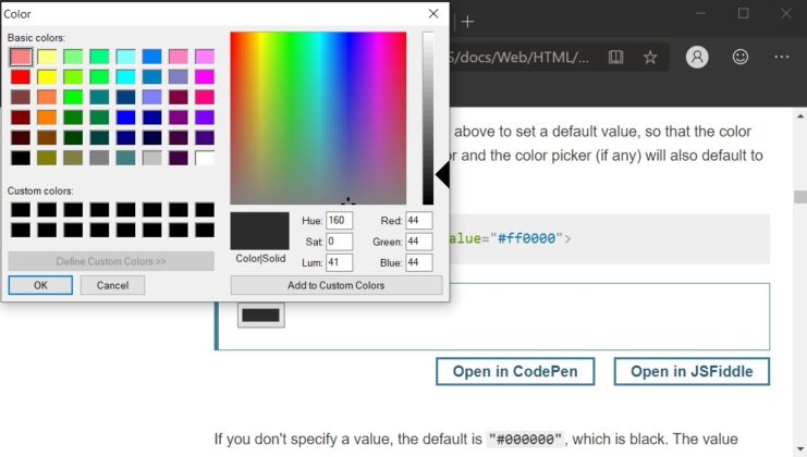 Microsoft Edge is getting a modern colour picker on Windows 10