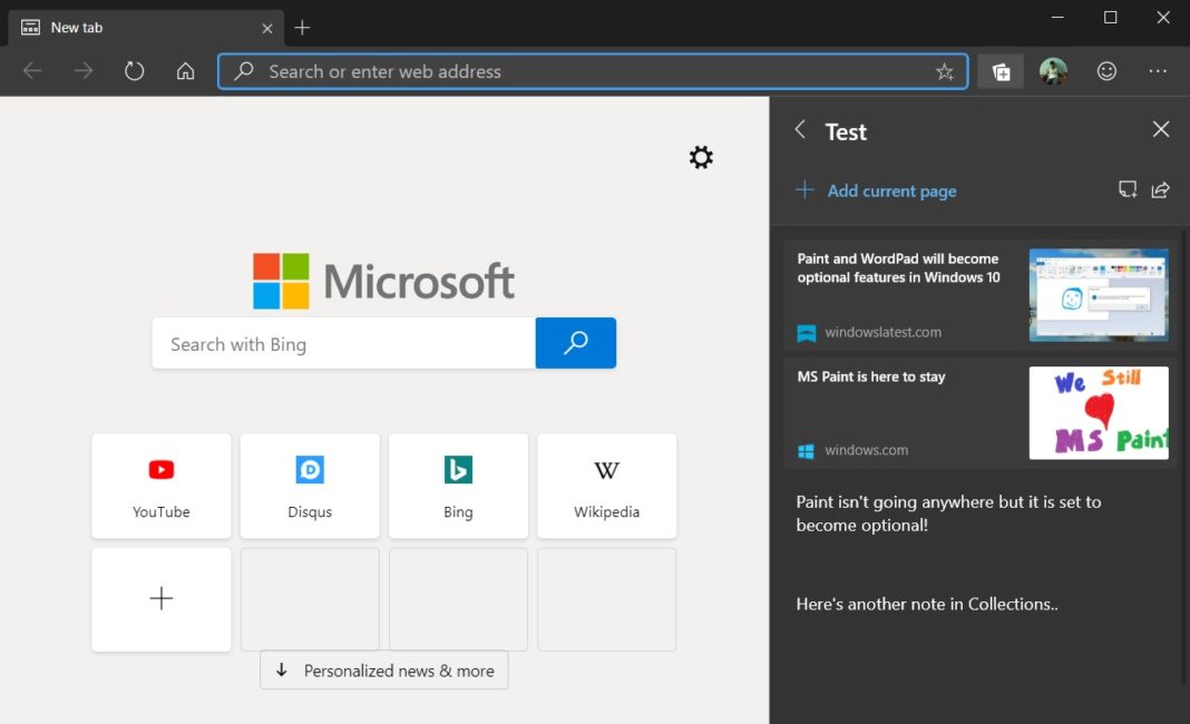Microsoft Edge is getting Collections feature on Windows 10