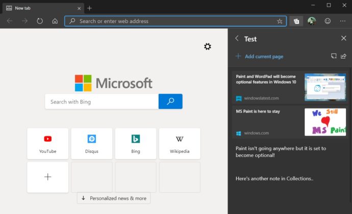 Microsoft Edge is getting Collections feature on Windows 10