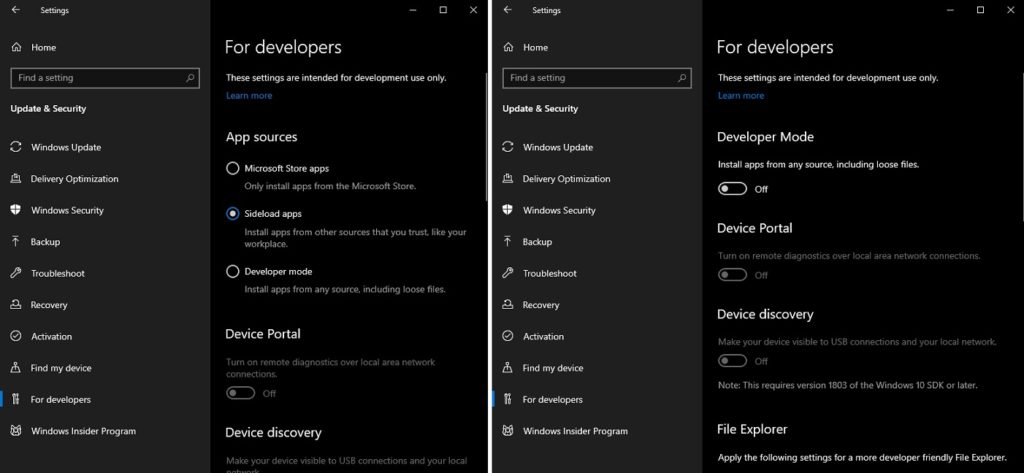 Windows 10 20H1 improves apps sideloading, adds MSIX support