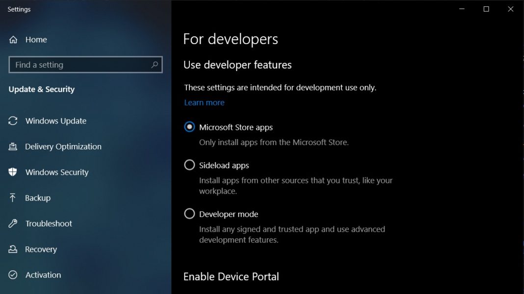 Windows 10 20H1 improves apps sideloading, adds MSIX support