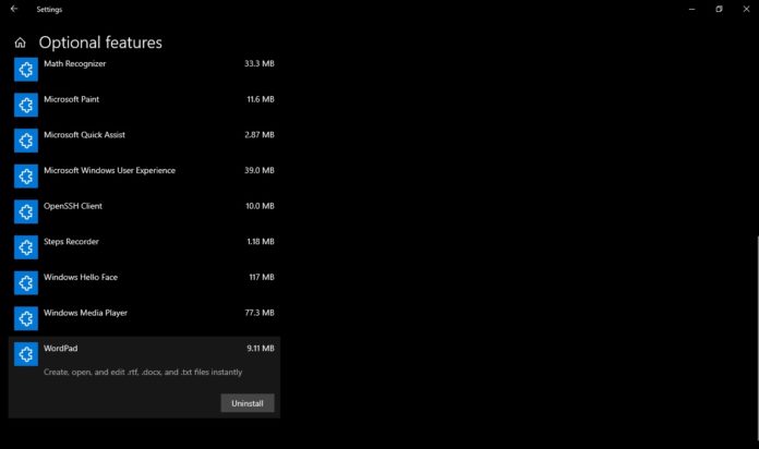 Paint and WordPad will become optional features in Windows 10