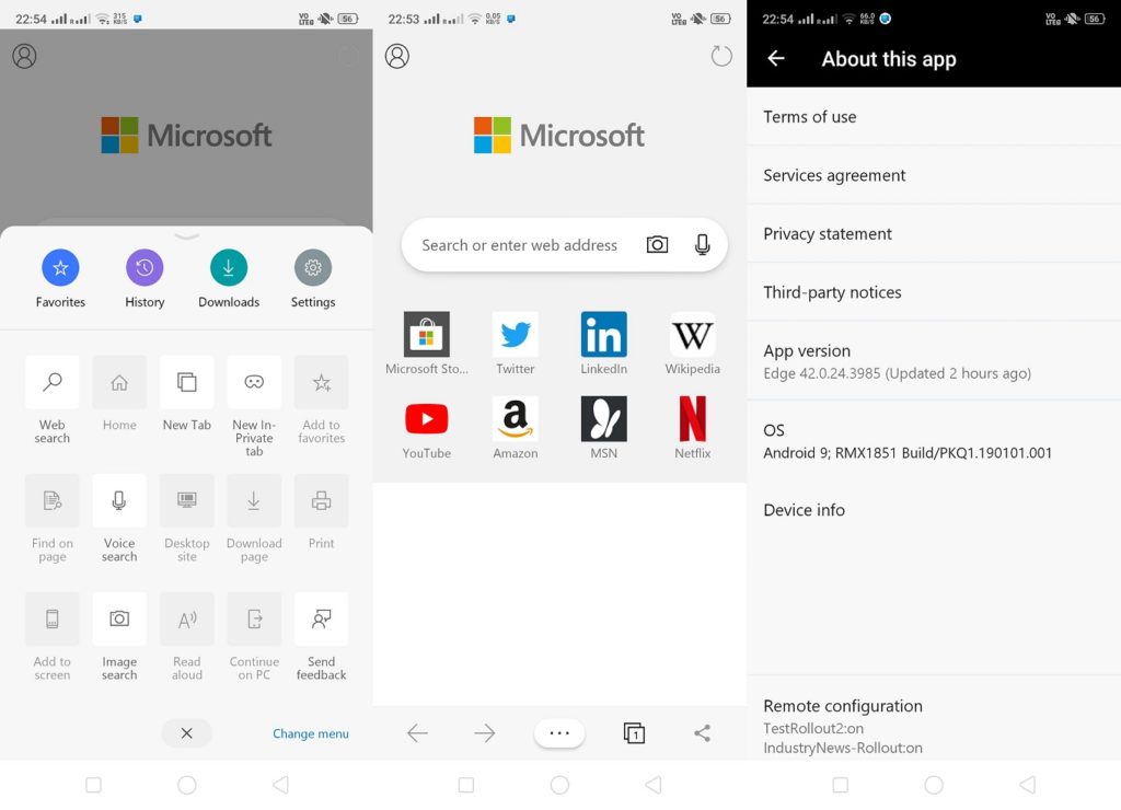 Microsoft Edge (beta) on Android is getting redesigned toolbar