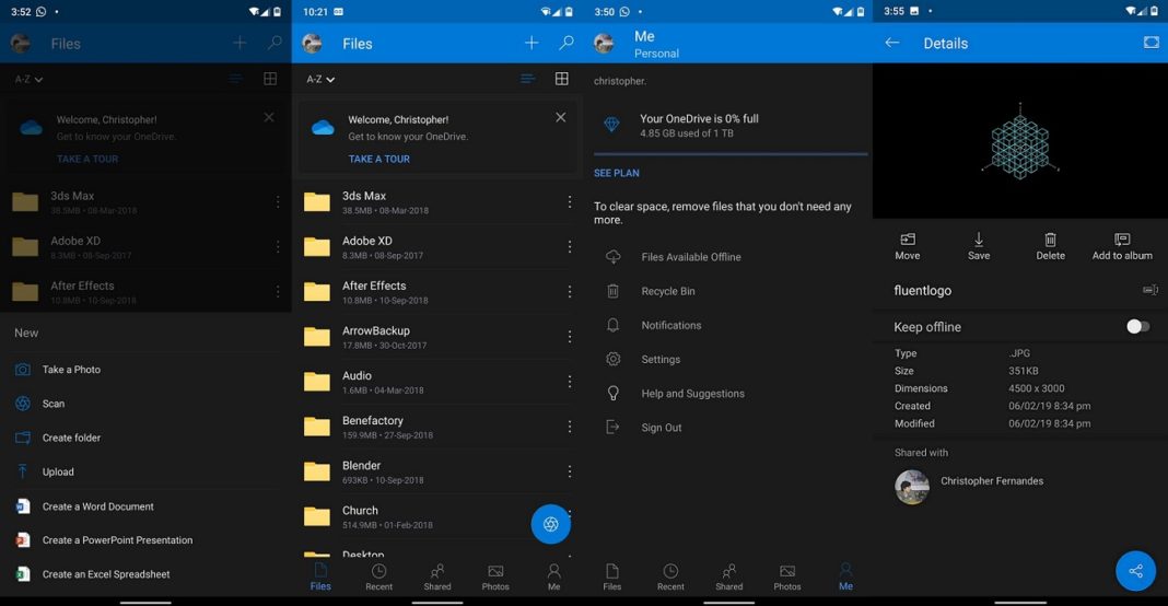 OneDrive finally supports dark theme on Android 10