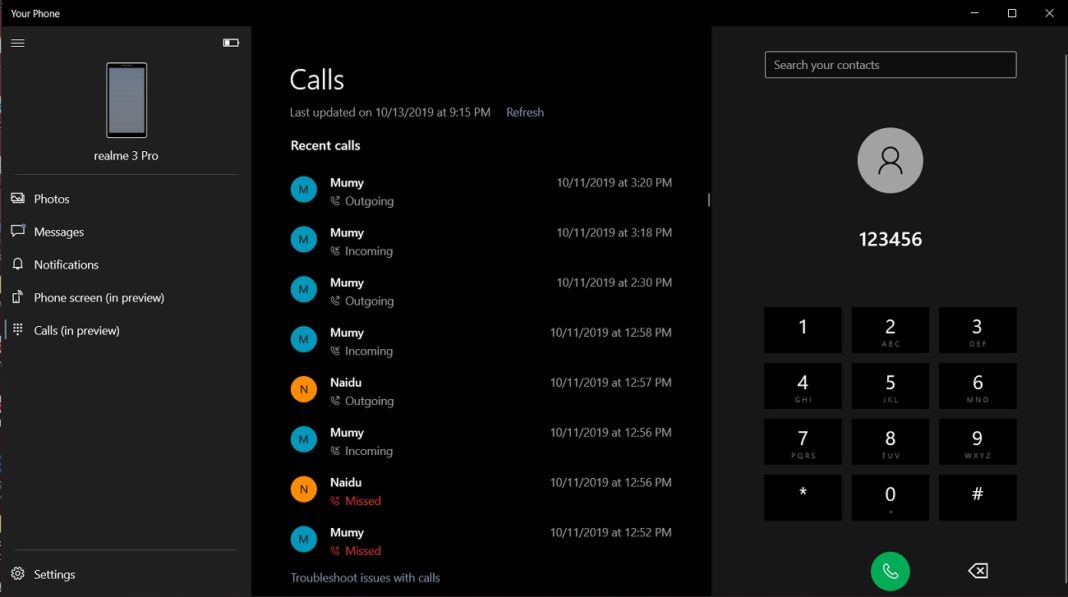 Hands-on with Windows 10's Android phone calling feature