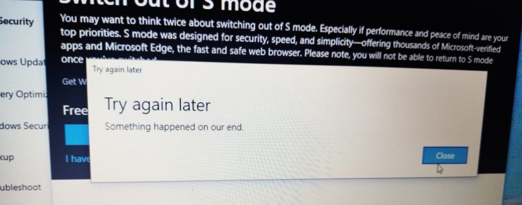 Surface Laptop users are unable to switch out of S mode