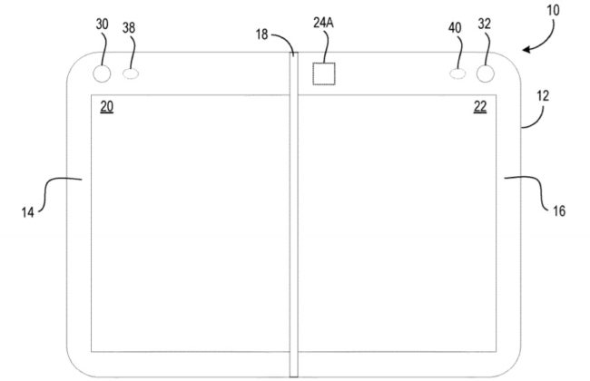 Microsoft patents dual-screen Surface with multiple cameras