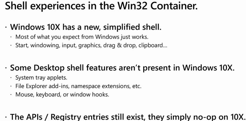 Win32 desktop apps on Windows 10X will have some limitations