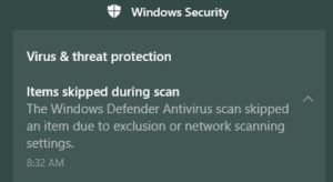 Windows Defender is skipping files on Windows 10, but there's a fix