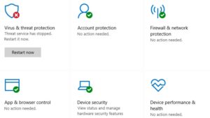 Windows 10's Defender fails with threat service has stopped error